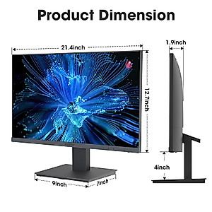 KOORUI 24 Inch Computer Monitor Full HD 1920 x 1080p VA Display 75Hz 3000:1 Contrast Ratio with HDMI, VGA, Frameless, 75 x 75 mm VESA Mountable, Ergonomic Tilt, Black