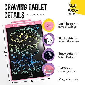 Essy Kids 12“ LCD Writing Tablet for Kids Drawing Tablet Kids Writing Tablet LCD Drawing Tablet for Kids Toddler Writing Tablet Kids Drawing Board