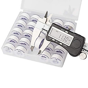 Simthread 25pcs 90WT White Prewound Bobbin Thread Size A Class 15 (SA156) with Clear Storage Plastic Case Box 60S/2 for Brother Embroidery Thread Sewing Thread Machine DIY