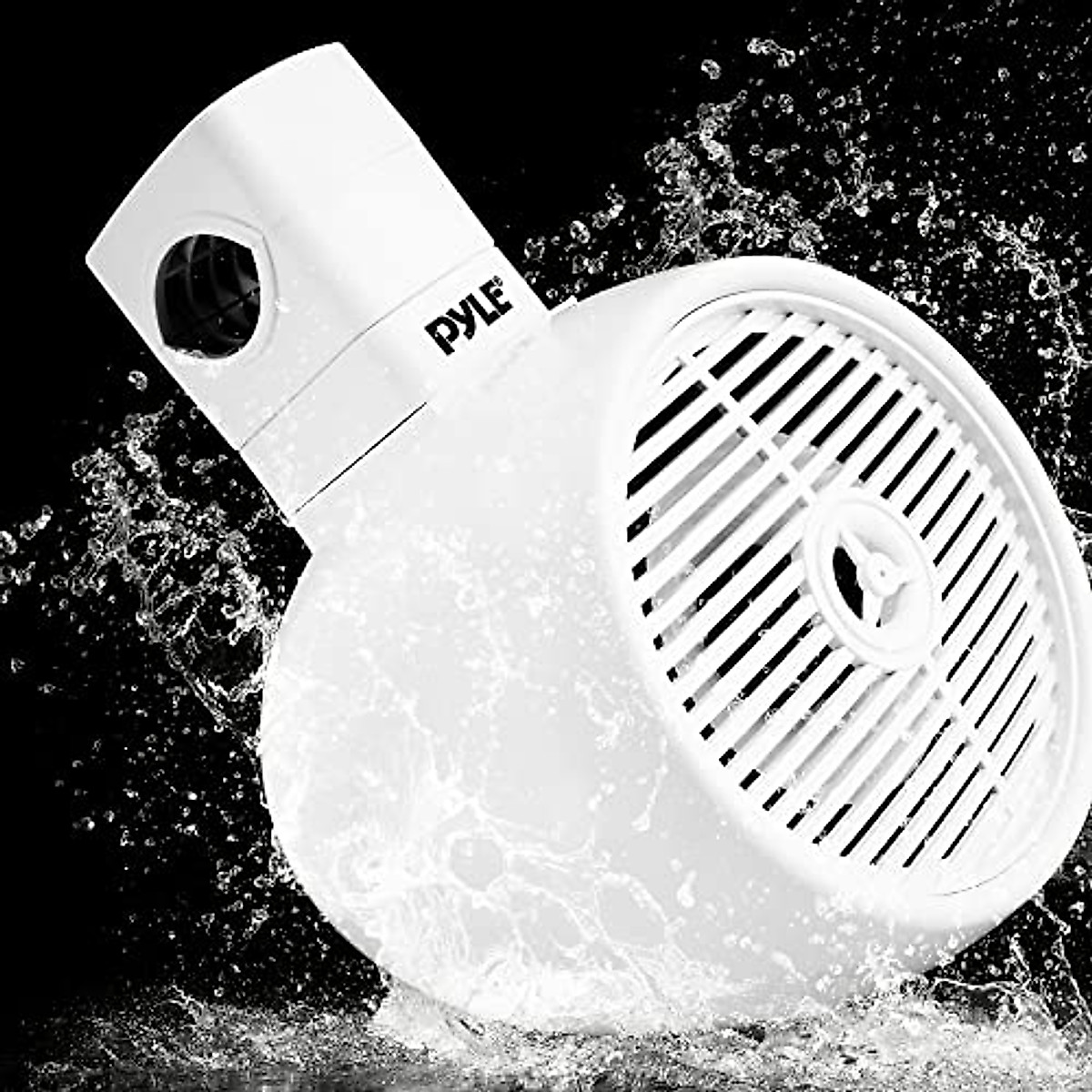 Pyle 6.5” 2-Way Marine Wakeboard Tower Speakers w/LED Lights, Full Range Waterproof Outdoor Speakers for Off-Road ATV, UTV, Jeep or Boat (White)