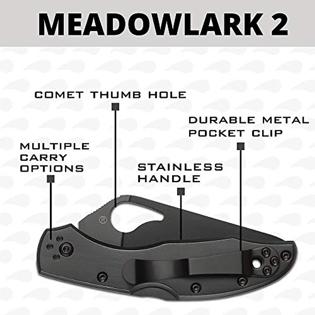 Spyderco Byrd Meadowlark 2 Knife with 2.90" Black Steel Blade and Durable Black Stainless Steel Handle - CombinationEdge - BY04BKPS2