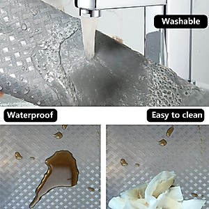 HOMPAL Cabinet Shelf Liner, Drawer Liner, Kitchen Cabinet Liners for Shelves, Non-Slip Wire Shelf Liner Cabinet Mat Drawer Liners for Kitchen, Fridge, Storage, Desks (17.5" x 59" x 3 ) - White Dot