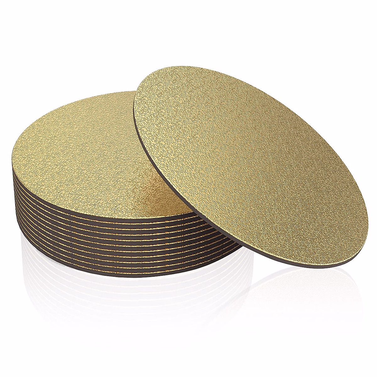 12 Pack Cake Boards, 6 Inch Round Cake Circle Cake Base Board for Cake Decorating, Gold