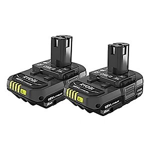 RYOBI ONE+ 18V High Performance Lithium-Ion 2.0 Ah Compact Battery (2-Pack)