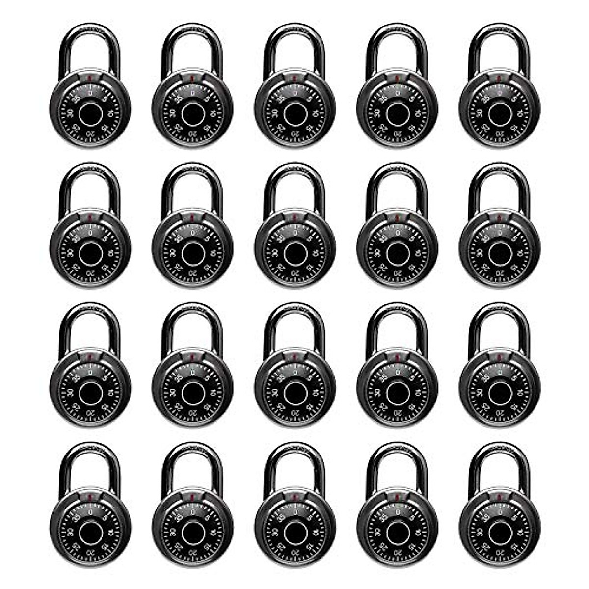 Fu Volante Locker Lock, 2 in Combination Lock, Black, 20 Pack