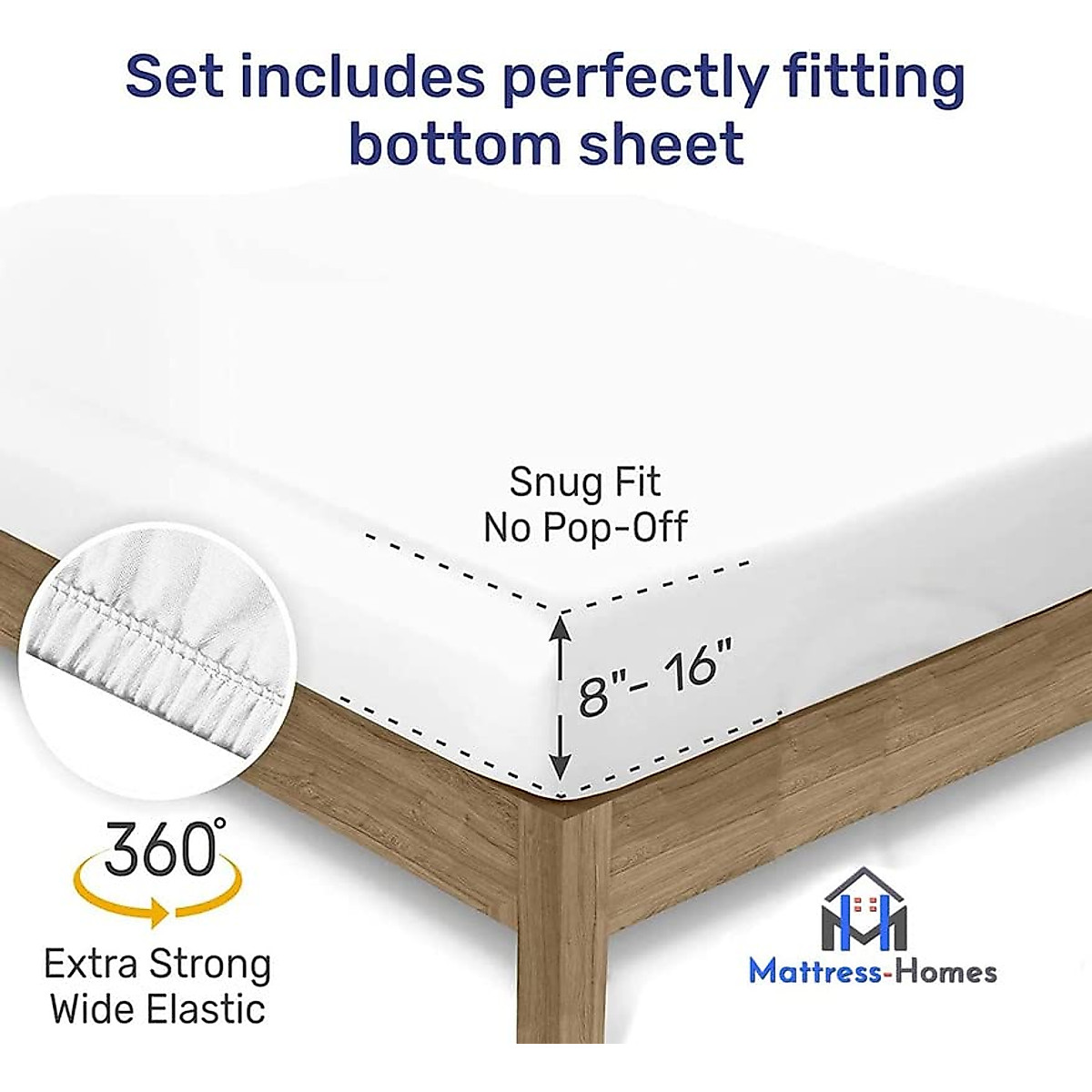 Mattress-Homes 600 Thread Count 100% Long Staple Soft Cotton, 4 Piece Sheets Set, RV Short Queen Size, Smooth & Soft Sateen Weave, Ivory Solid Short Queen Sheet Set for Rv Camper