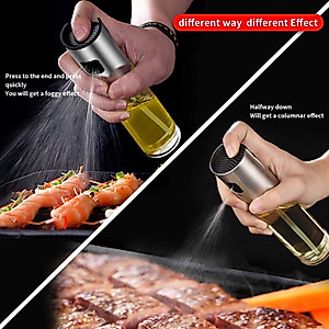 Olive Oil Sprayer for Cooking, Oil Mister, Oil Spray Bottles for Kitchen, Kitchen Gadgets for Home, Air Fryer, Baking, Salad, Grilling, Bbq, Roasting,100ml Oil Spray Food Grade Glass (with funnel)