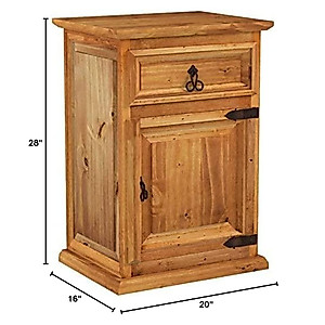 Rustics For Less Right Traditional Nightstand, Short, Medium