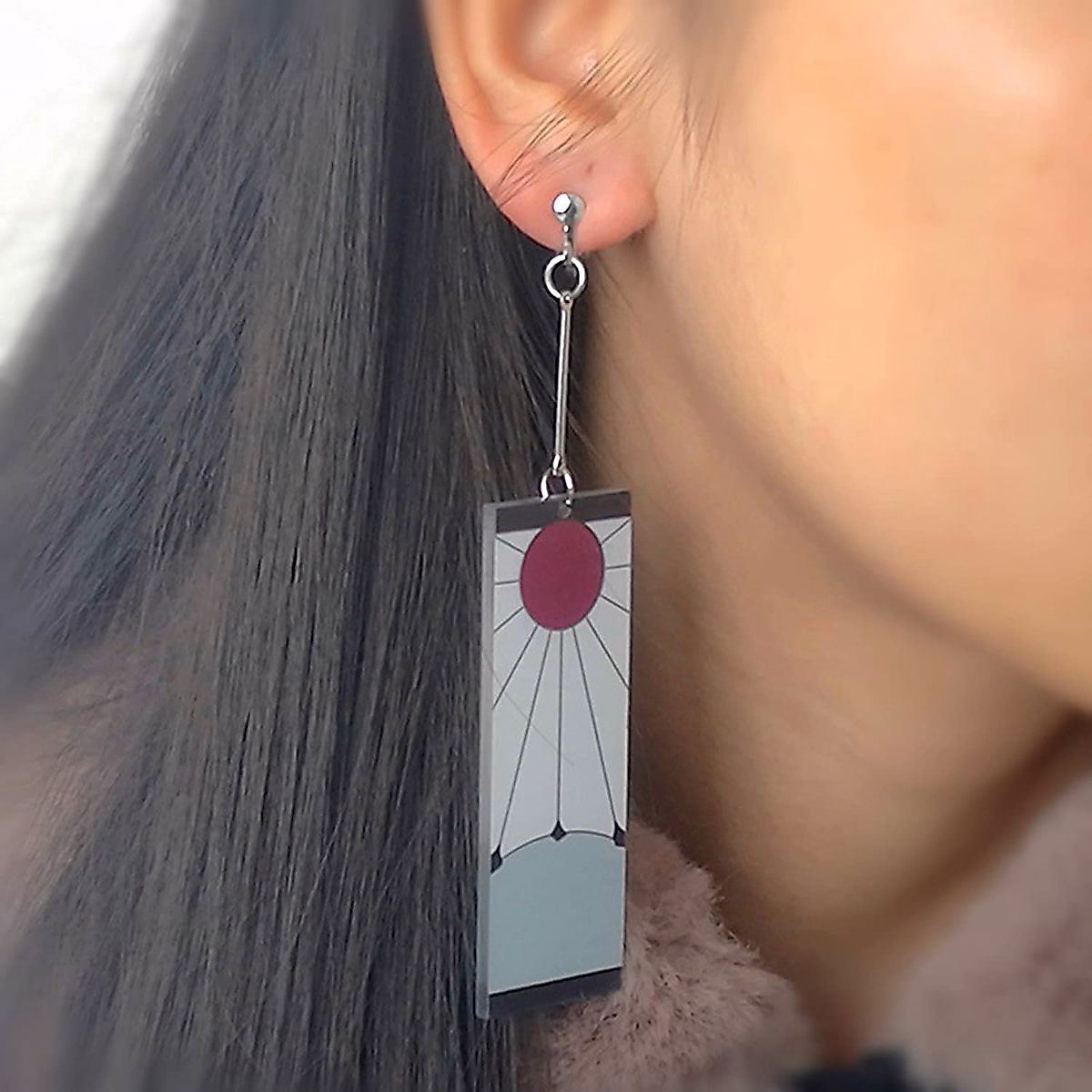 4 Pcs Demon 鬼滅 Slayer Mini Figures with Tanjiro Earrings, 1.77 Inch Anime Figure Set, Tanjiro Pop Figure Statues for Car Home Decoration