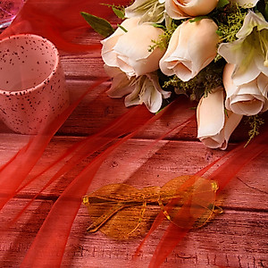 MoDooris Red Organza Fabric 58" Wide Bridal Solid Sheer Organza Crystal Shiny Organza Tulle Silky Fabric for Bridal Dress, Wedding Decorations, Backdrop Arch, DIY Crafts, Sewing(1 Yard)