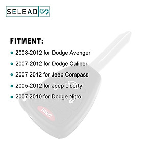 SELEAD Flip Key Fob 4 Buttons Keyless Entry Remote SHELL CASE for 04-12 for Chrysler 200 Sebring Pacifica for Dodge for Avenger for Jeep for Compass Antitheft OHT692713AA 2pc US Stock