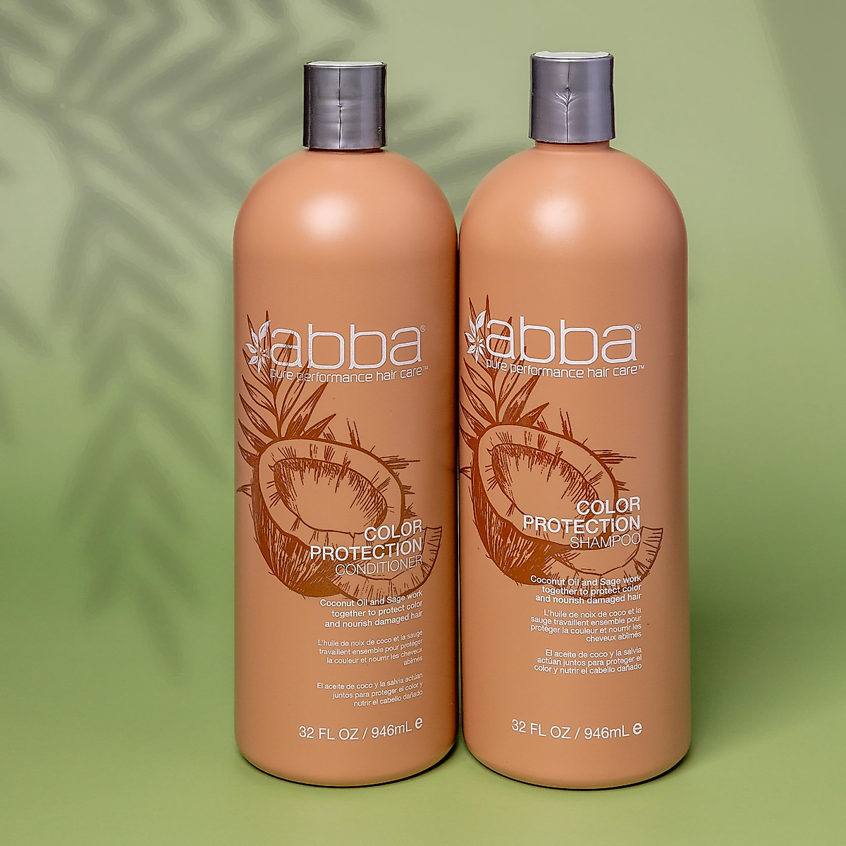 ABBA Color Protection Conditioner, Coconut Oil & Sage, 32 Fl Oz