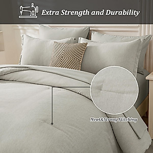 Taupe Comforter Set Queen,7 Pieces Bed in a Bag Taupe Cationic Dyeing Comforter Bedding Set Soft Microfiber Queen Size(1 Comforter,2 Pillowcases,1 Flat Sheet,1 Fitted Sheet,2 Pillow Shams)