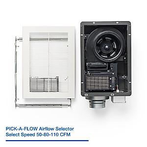 Panasonic FV-0511VHL1 WhisperWarm DC Bathroom Fan with Light and Heater - Simplified Ventilation and Heat - 50-80-110 CFM
