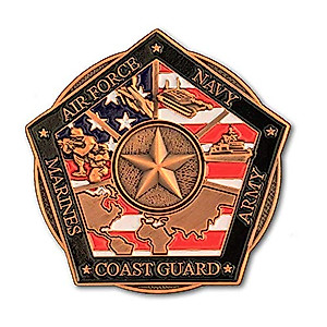 Armed Forces Honor Troops Challenge Coin, Military Support Coin. Die Struck Brass Challenge Coin Designed by Military Veterans! Marines Corps, Navy, Army, Air Force, Coast Guard Challenge Coin!