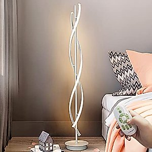 AooLiWang 61inch Height; 60W DNA Spiral LED Floor Lights;Art Interior Decoration Home Nordic Floor Lamp Standing Lamp for Living Room Lighting ; 3Color Remote Control Dimming (White)