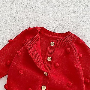 Unisex Baby Sweatshirt Waffle Knit Baby Clothes Warm Solid Color Long Sleeve Fall Winter Clothes Reindeer Shirt