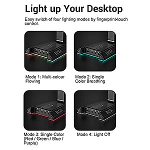 Headset Stand, Headsets Holder with 7.1 Surround Sound & RGB Light, Gaming Headset Stand with USB & 3.5mm Port, Headphone Stand Perfect Gaming Accessories Gifts for Gamer, Suitable for Most Headphones