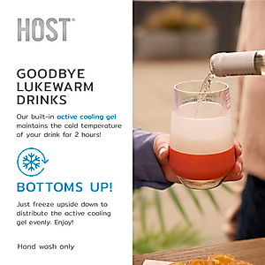 Host Freeze XL Cooling Cup in Double Walled Insulated Freezable Drink Chilling Tumbler with Freezing Gel, 12 Ounces, Terra Cotta Set of 2