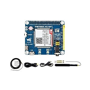 Waveshare 4G/3G/GNSS HAT for Raspberry Pi Zero/Zero W/Zero WH/2B/3B/3B+ Jetson Nano Based on SIM7600A-H LTE CAT4 up to 150Mbps Support Phone Call Wireless Communication