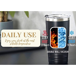 Onebttl Black Cat Gifts for Cat Lovers, Insulated Stainless Steel Tumblers with Lids and Straws, Funny gifts for Cat Mom, Dad on Birthday, Christmas, 20 oz, Black, What