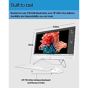 HP All-in-One Bundle PC, 23.8" FHD Micro-Edge Touchscreen Display, 12th Generation Intel Core i5 Processor, Intel Iris Xe Graphics, 8 GB RAM, 512 GB SSD, Windows 11 Home OS, Wi-Fi (24-cb1170, 2022)