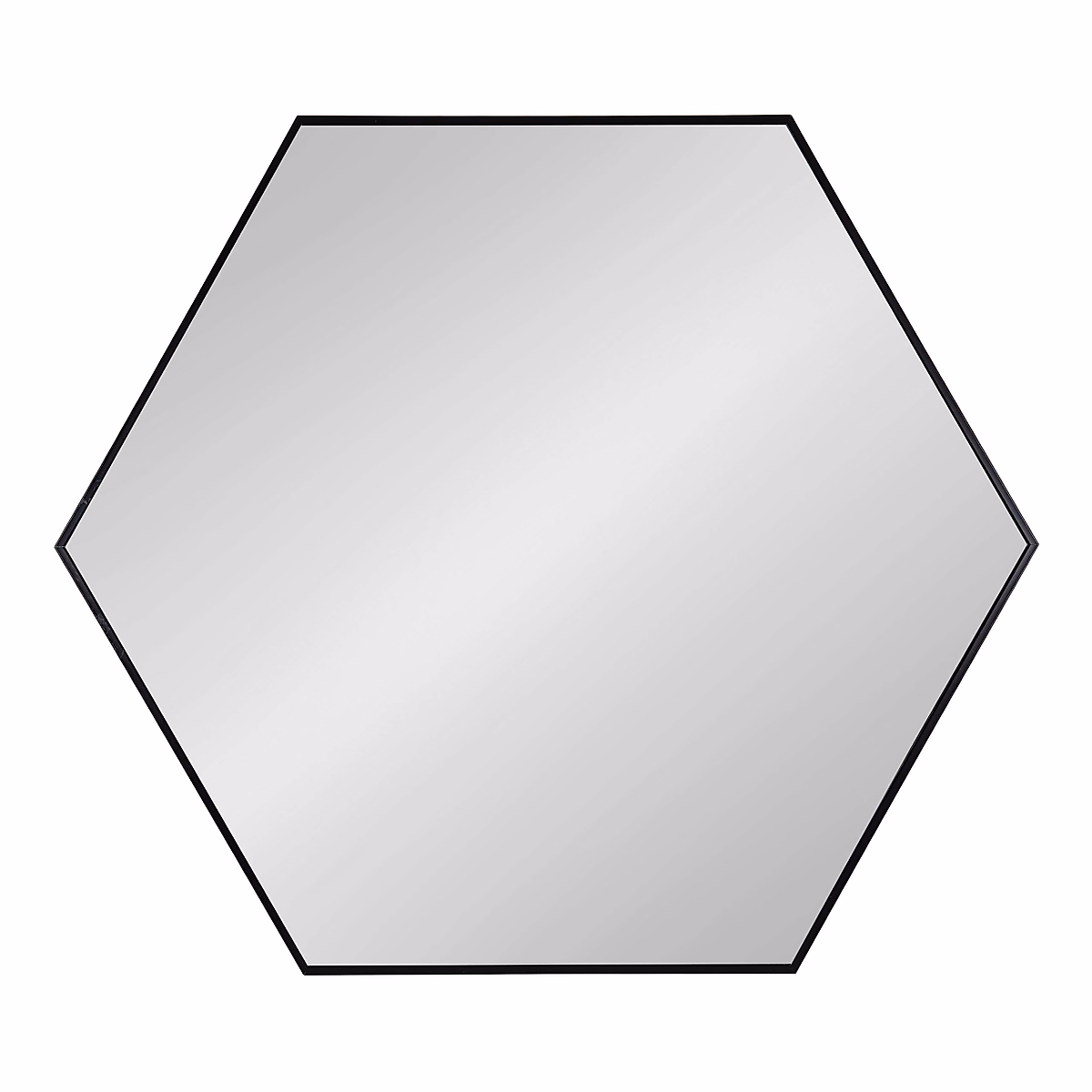 Kate and Laurel Rhodes 6-Sided Hexagon Wall Mirror, 30.75x34.75 Black
