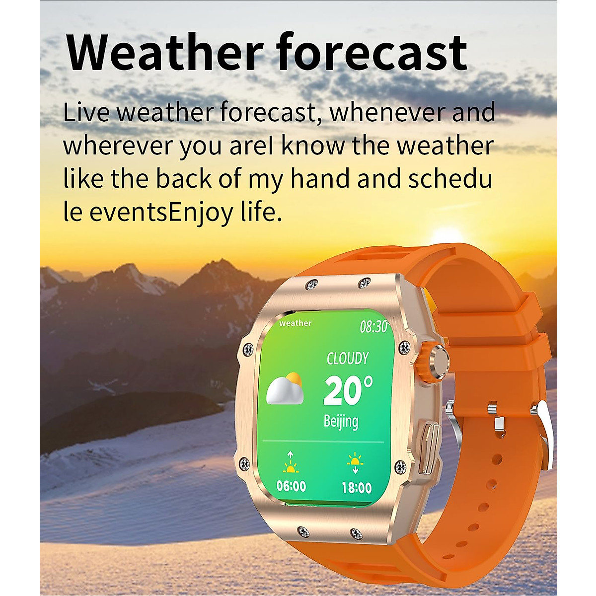 Smart Watch (Dial/Call) Outdoor Sports Watch for Men Waterproof Smartwatches 1.91 Super Large HD Touch Screen Heart Rate and Sleep Monitor Bluetooth Call for iOS Android Phone，55 Orange
