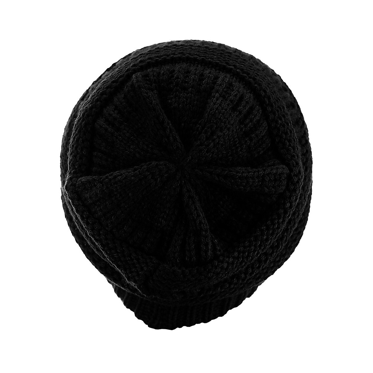 C.C Trendy Warm Chunky Soft Stretch Cable Knit Beanie Skully, Black