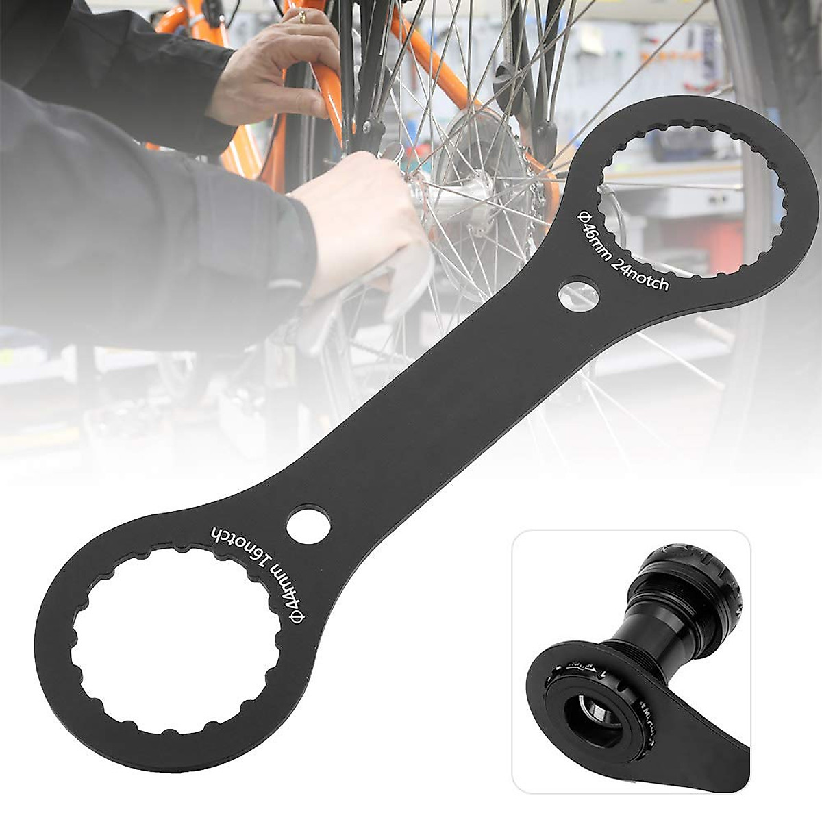 Ejoyous Bike Bottom Bracket Wrench, Aluminium Alloy Bracket Spanner Hollow Crankset Install Disassemble Tool Cycling Accessory for Mountain Bike Road