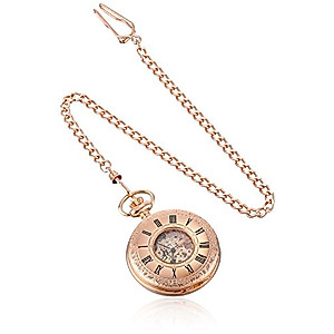 Charles-Hubert, Paris Rose Gold-Plated Mechanical Pocket Watch