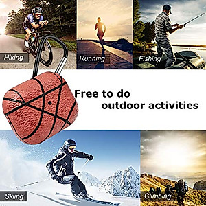 AirPods Pro Case, Takfox Airpod Pro Cases Cover PU Leather Protective Shock & Scratch-Resistant with Keychain [Front LED Visible] Headphone Case Skin for AirPods Pro Charging Case Series 3,Basketball