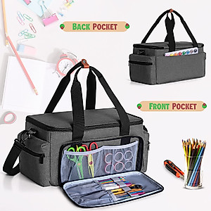 LUXJA Large Capacity Craft Bag with Shoulder Strap, Craft Tote for Art, Scrapbooking or Sewing Supplies (Bag Only), Gray