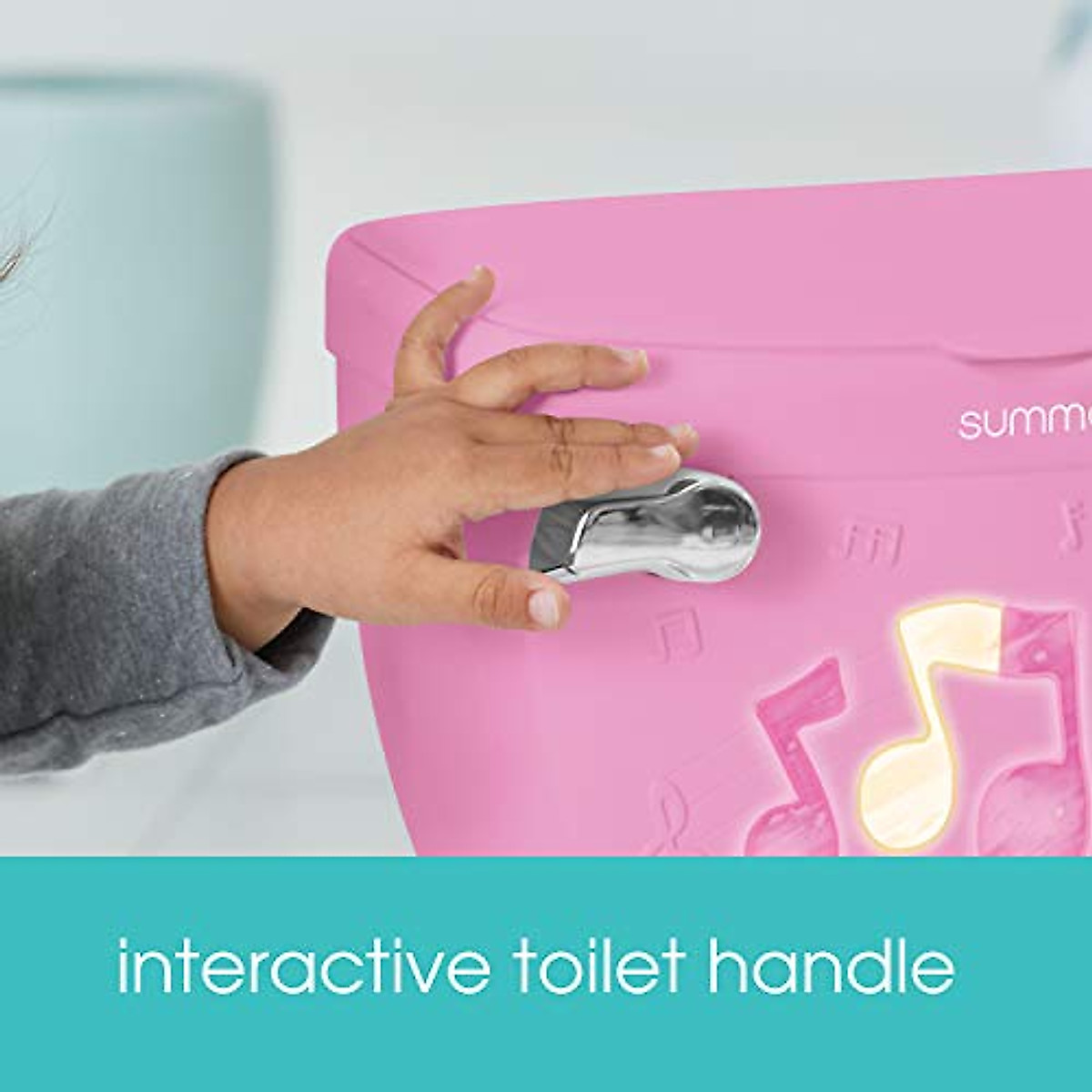 Summer My Size Potty Lights and Songs Transitions, Pink - Realistic Potty Training Toilet with Interactive Handle that Plays Music for Kids, Removable Potty Topper/Pot, Wipe Compartment, Splash Guard
