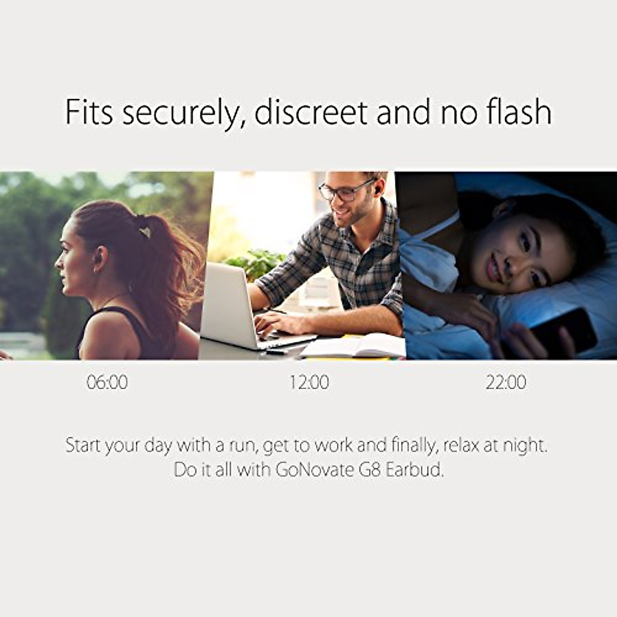 GoNovate G8 Bluetooth Earpiece Wireless Headphone Mini Invisible Earbud, 6 Hrs Playtime 2 Magnetic USB Chargers Tiny Smallest Headset Single Car Earphone with Mic for iPhone Samsung Galaxy (1 Piece)