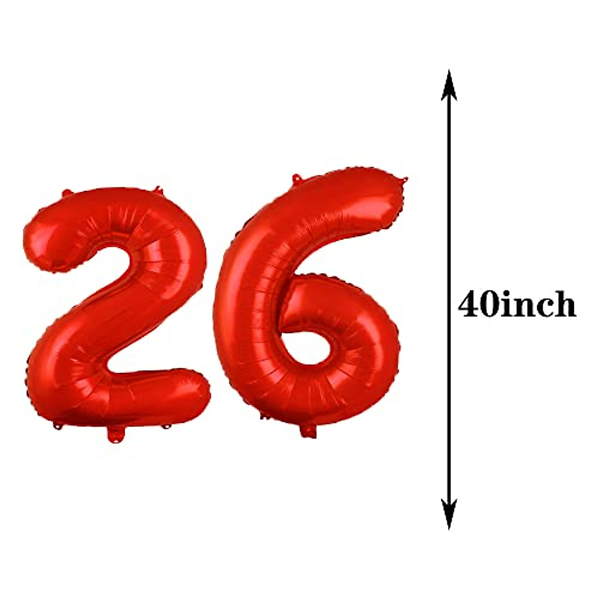 Sweet 26th Birthday Decorations Party Supplies,Red Number 26 Balloons,26th Foil Mylar Balloons Latex Balloon Decoration,Great 26th Birthday Gifts for Girls,Women,Men,Photo Props