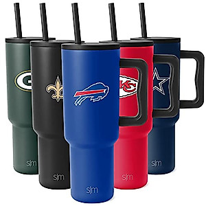 Simple Modern Officially Licensed NFL 40oz Tumbler with Handle and Straw Lid | Football Thermos Gifts for Men, Women, Christmas | Trek Collection | Buffalo Bills