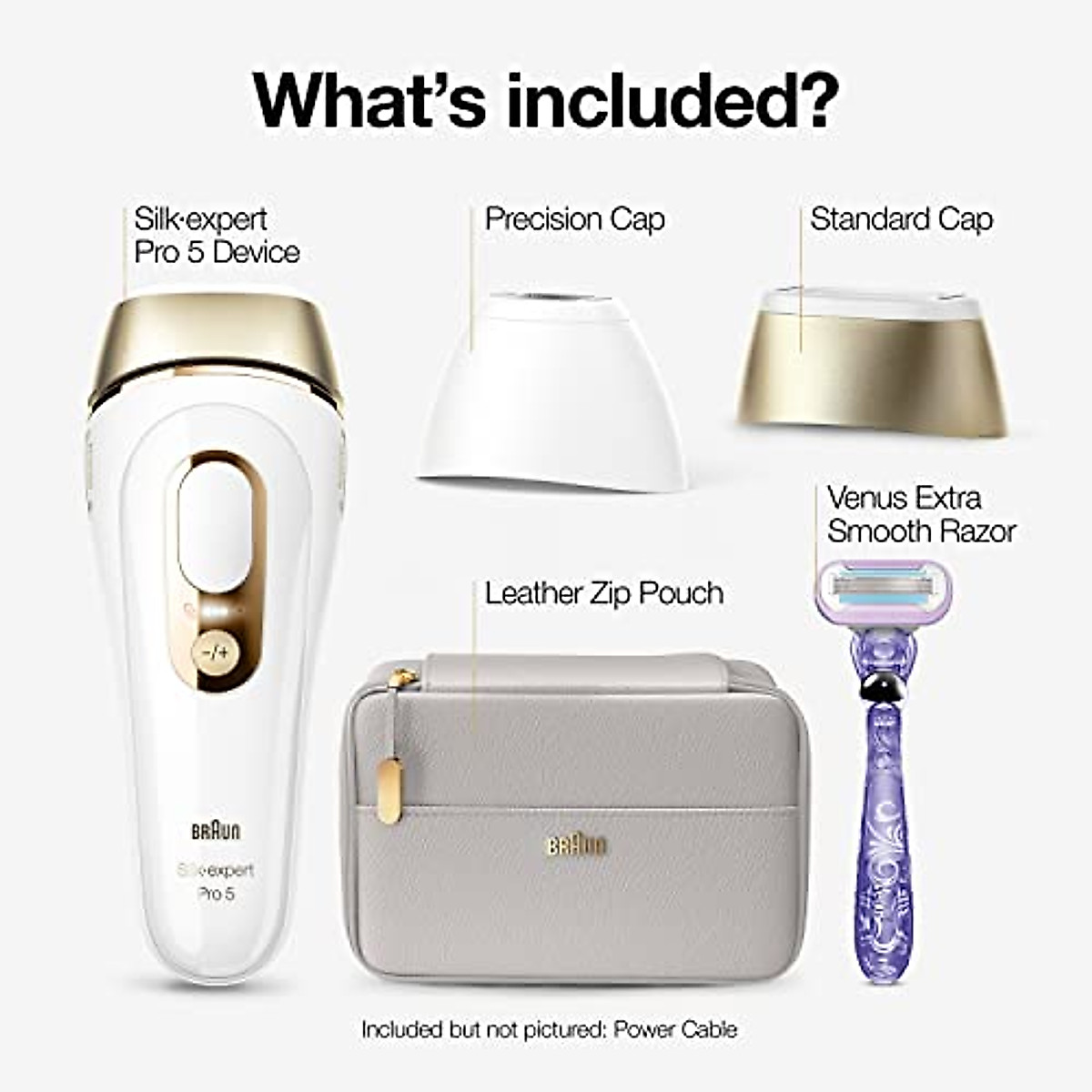 Braun IPL Hair Removal for Women and Men, New Silk Expert Pro 5 PL5157, for Body & Face, Long-lasting Hair Removal System, Alternative to Salon Laser Hair Removal, with Venus Razor, Pouch