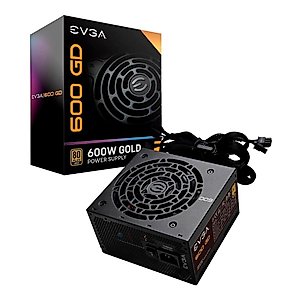EVGA 100-GD-0600-V1, 600 GD, 80+ GOLD 600W, 5 Year Warranty, Power Supply