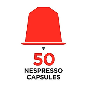 BluePeak Nespresso Carousel - Holds 50 Capsules, OriginalLine Pod Storage - Nifty Nespresso Pods Holder - Coffee Pod Dispenser Organizer Rack Stand, 360-Degree Rotation, Elegant, Modern Chrome Finish