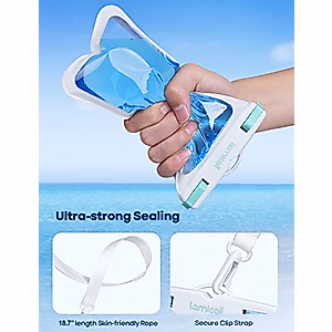 Lamicall Waterproof Phone Pouch Case - [2 Pack][Easy Lock & Heavy Duty] IPX8 Water Proof Cell Phone Dry Bag for iPhone 16 15 14 13 12 XS X Pro Max Plus Mini, S22 S21 Ultra, more 4-7" Cellphones, White