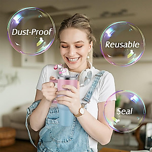 10 mm Straw Toppers for Stanley Cup, 6 Pcs Cartoon Straw Cover Cap for Stanley Tumbler, Reusable Cute Straw Covers for Stanley 30 Oz 40 Oz