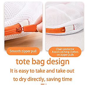 MISNODE Lingerie Bag Polyester Laundry Bra Meshs Bags 13x10 inch 3D Cup Shape Design Mesh Laundry Bag Built In 3D Cartilage Support Bra Laundry Bags for Washing Machines (Orange 2pcs)