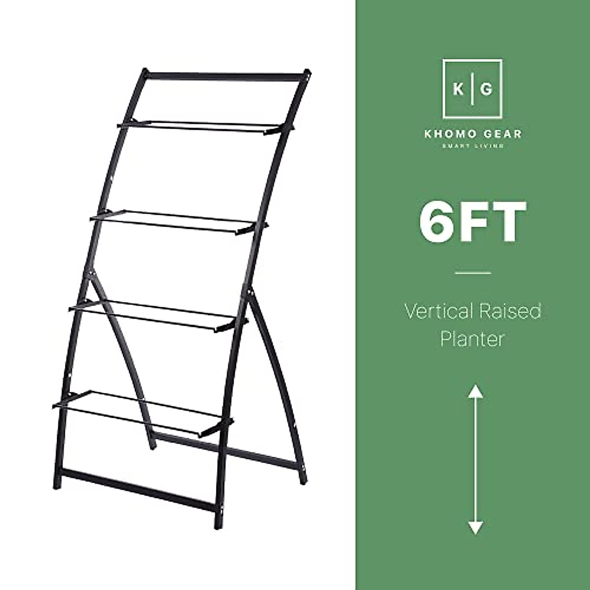 KHOMO GEAR Vertical Garden Planter Balcony Garden Outdoor 4 Tier Raised Bed Box with Stacking Planters Indoor Patio Tower for Plants Vegetables Flowers & Herbs
