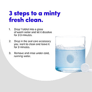 SmileDirectClub Retainer Cleaner, 128 Denture Cleaning Tablets, Safe and Minty Fresh