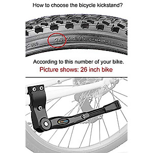 TOPCABIN Bicycle Adjustable Aluminium Alloy Bike Bicycle Kickstand Side Kickstand Fit for 22" 24" 26"- Black