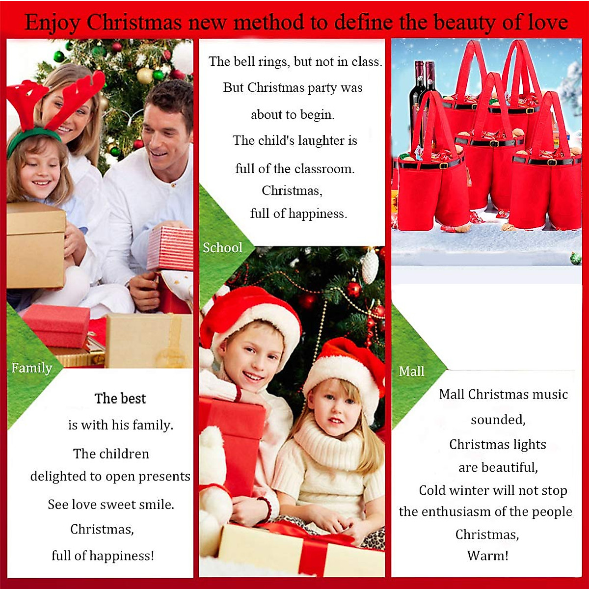 MSQ Christmas Decorations Table Decorations 8pcs Christmas Knife and Fork Covers Red Christmas Caps Cutlery Holder Santa Hat Xmas Party Dinner Novelty Decorations Best for Thanksgiving Day/Christmas