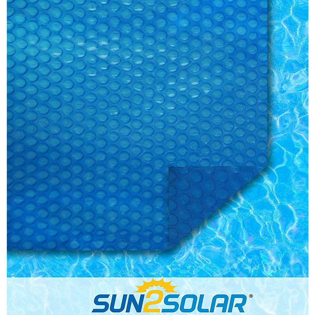 Sun2Solar Blue 12-Foot-by-28-Foot Rectangle Solar Cover | 800 Series Style | Heat Retaining Blanket for In-Ground and Above-Ground Rectangular Swimming Pools | Use Sun to Heat Pool | Bubble-Side Down…