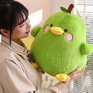 Pear Duck Doll, 2-in-1 Plush Toy Soft Stuffed Animal Sofa Cushion Cute Cartoon Duck Plushies Doll Pillow Companion Soothe Toy for Kids Girls Home Decoration (Green S)