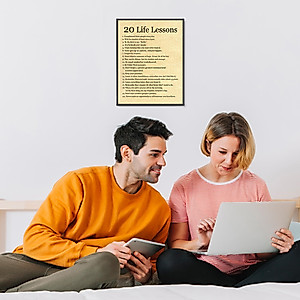 20 Life Lessons - Inspirational Wall Decor, Motivational Modern Typography Wall Art Print Is A Quotes Photo For Living Room Decor, Office Decor, Home Decor, or Room Decor Aesthetic, Unframed - 11x14